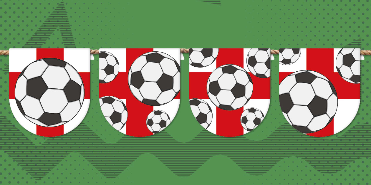 England Football Display Bunting (teacher made) - Twinkl