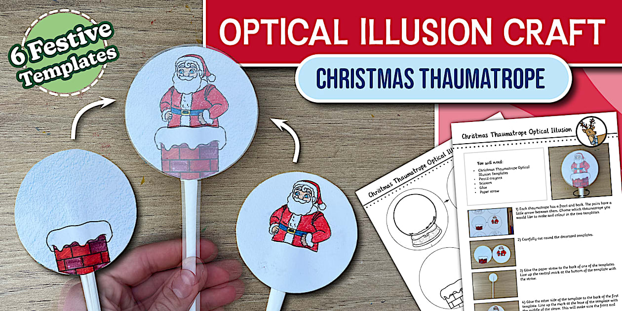 Christmas Thaumatrope Optical Illusion Craft (teacher made)