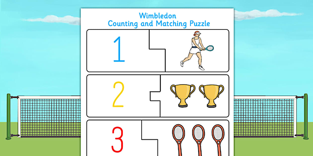 Wimbledon Themed Counting Puzzle (teacher made) - Twinkl