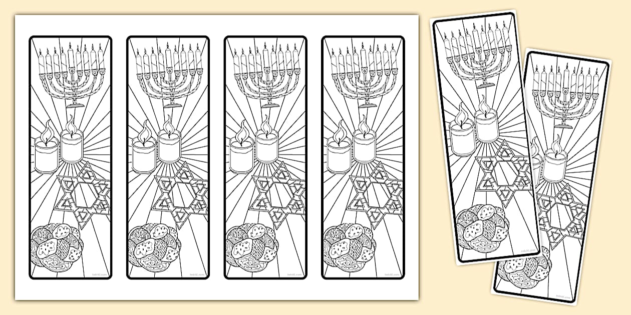 Symbols of Judaism Colouring Bookmarks (teacher made)