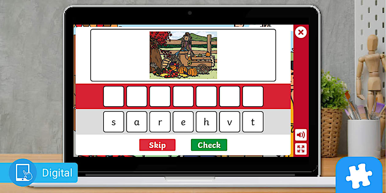 Thanksgiving Anagram Puzzle Game | Twinkl Go! (Teacher-Made)
