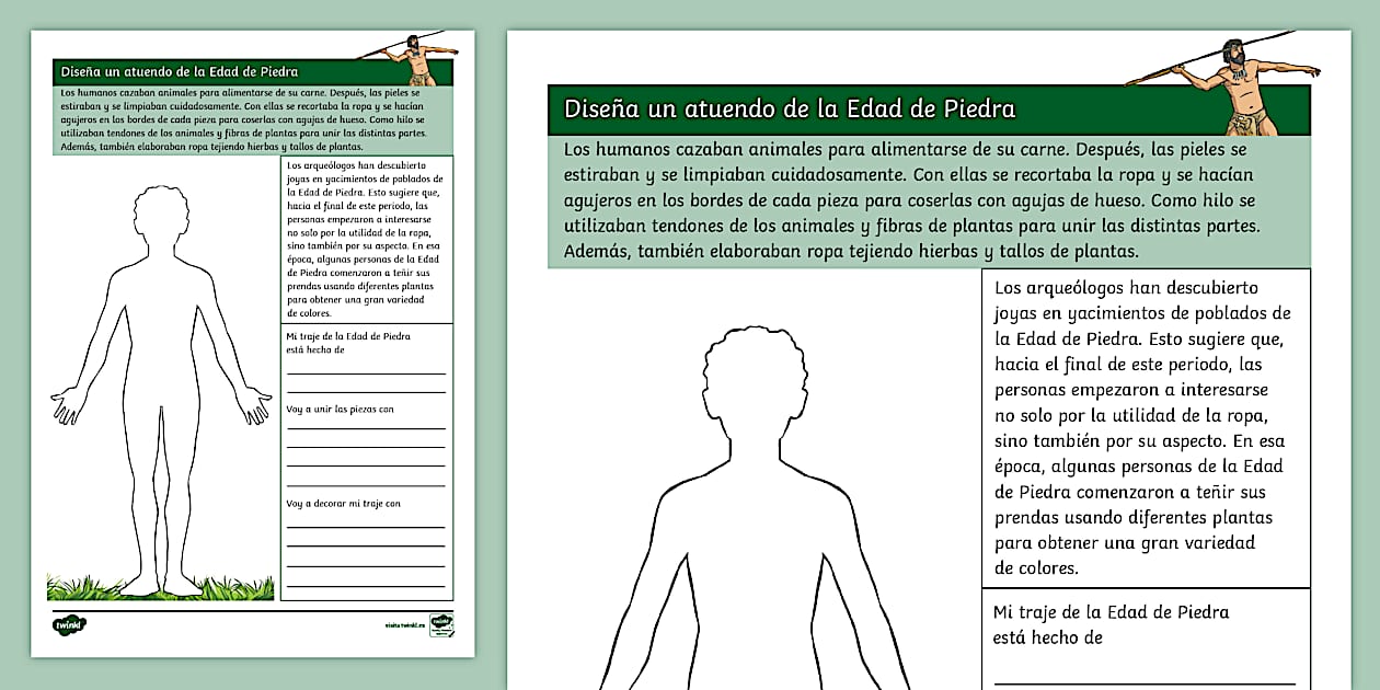 Ficha de actividad: Diseña un atuendo de la Edad de Piedra