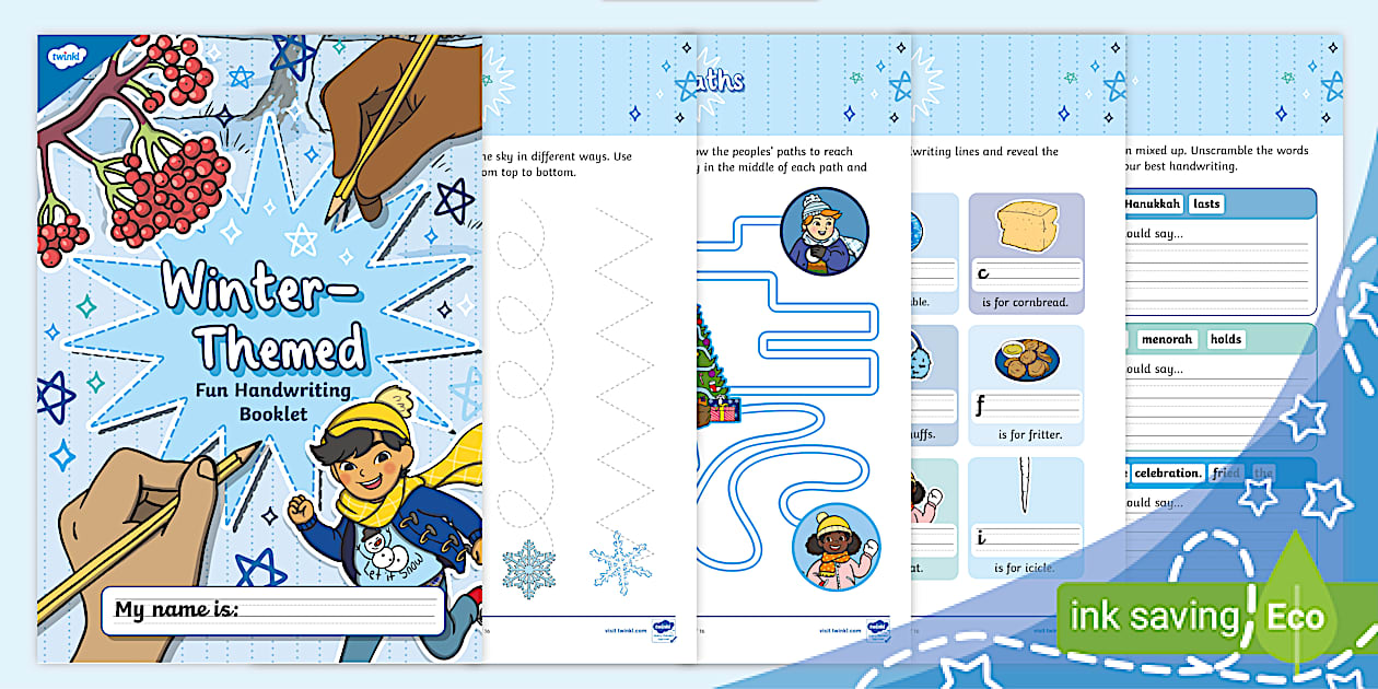 Winter-Themed Fun Handwriting Booklet (Ages 5 - 7) - Twinkl