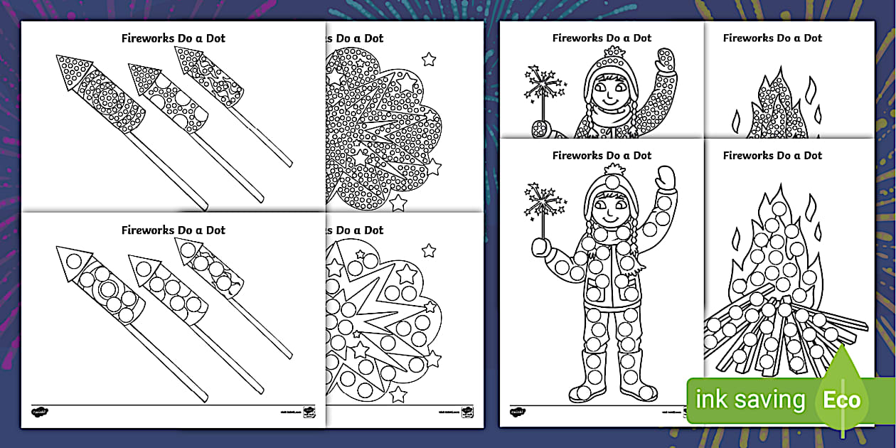 Fireworks Do a Dot Activity | Twinkl (Teacher-Made) - Twinkl
