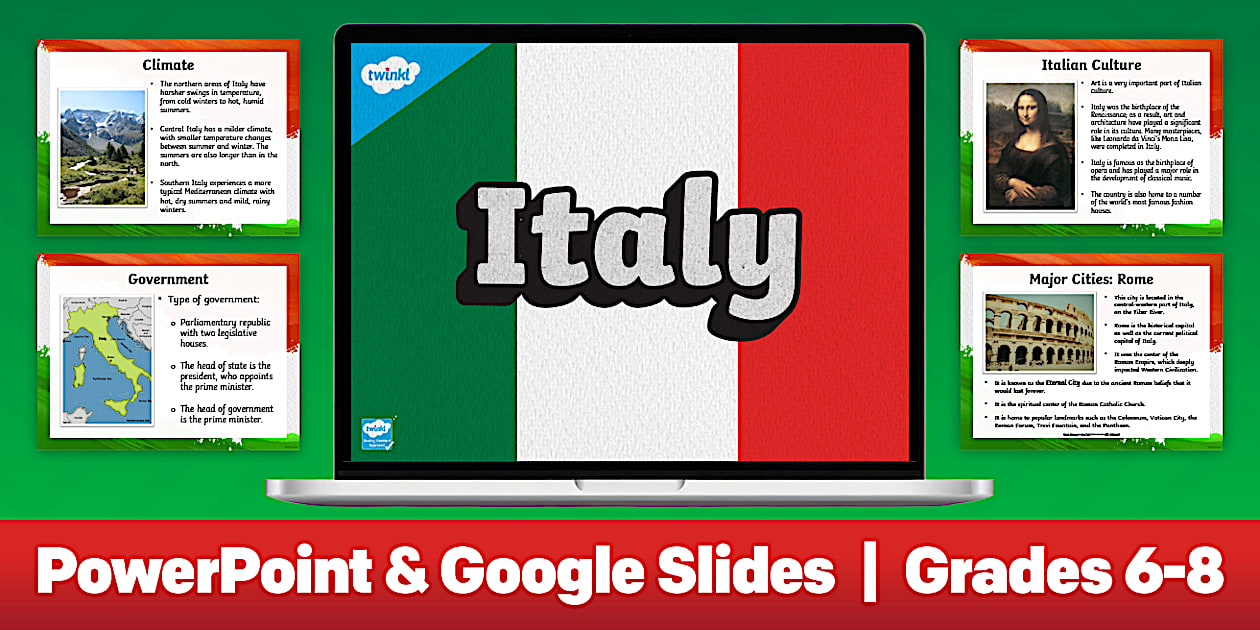 Italy PowerPoint & Google Slides for 6th-8th Grade