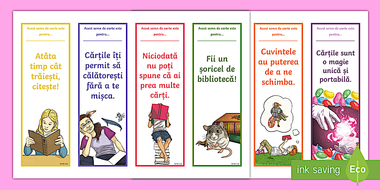 Ziua internațională a cărții Semne de carte editabile