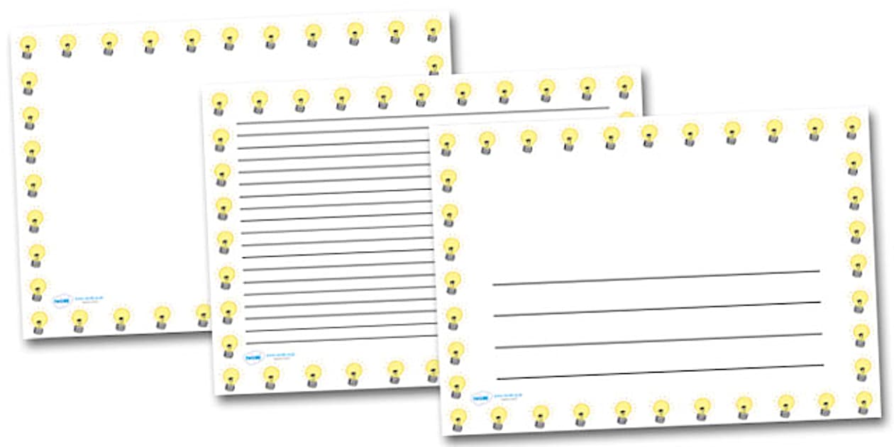 Editable Light Bulb Landscape Page Borders - Twinkl