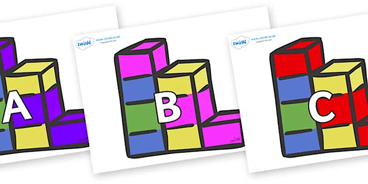 A-Z Alphabet on Building Blocks (teacher made) - Twinkl
