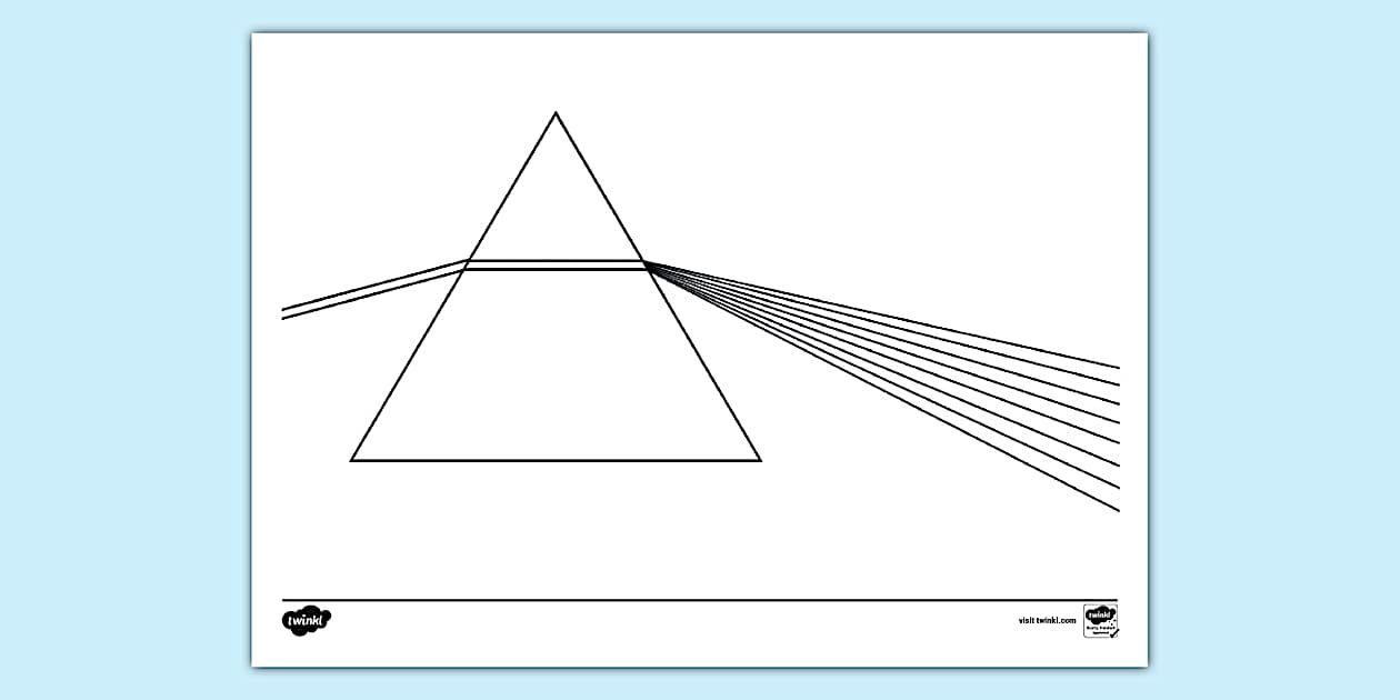 Colour Light Refracted Through Prism Colouring Sheet