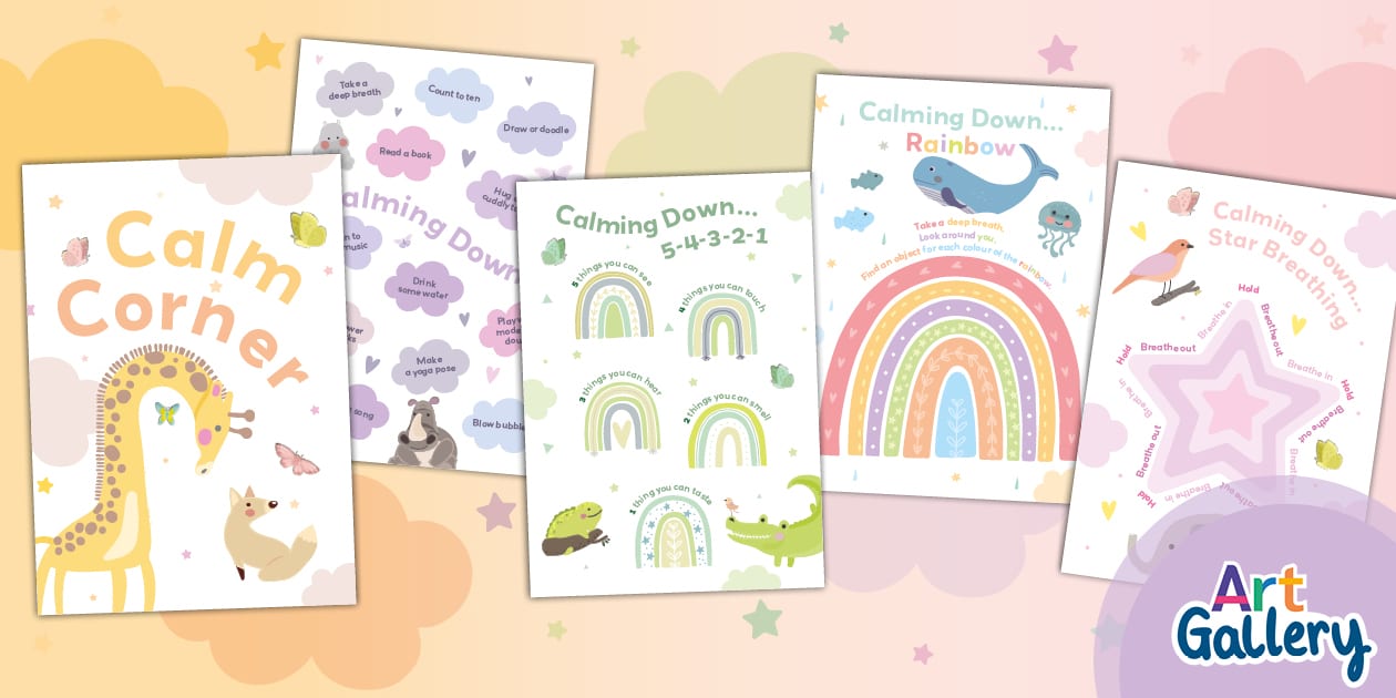 Calm Corner Poster Set | Twinkl Art Gallery (Teacher-Made)