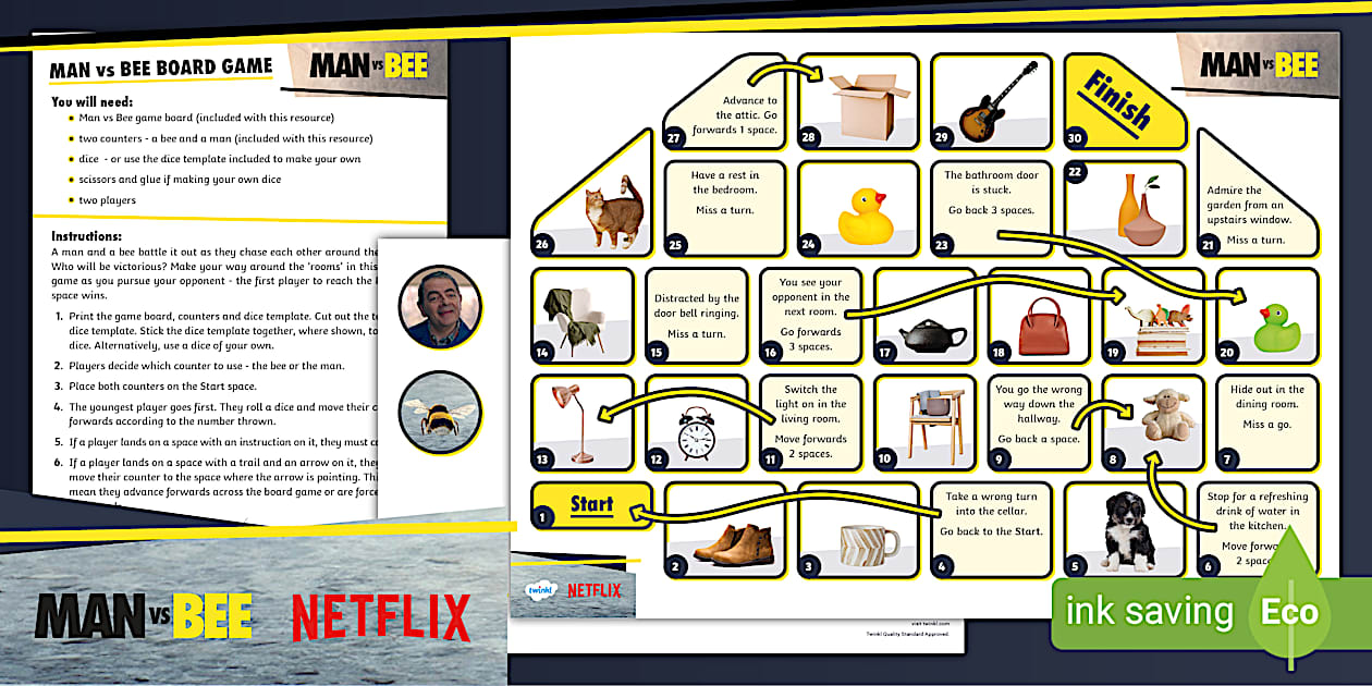 FREE! - Man vs Bee Board Game (teacher made) - Twinkl