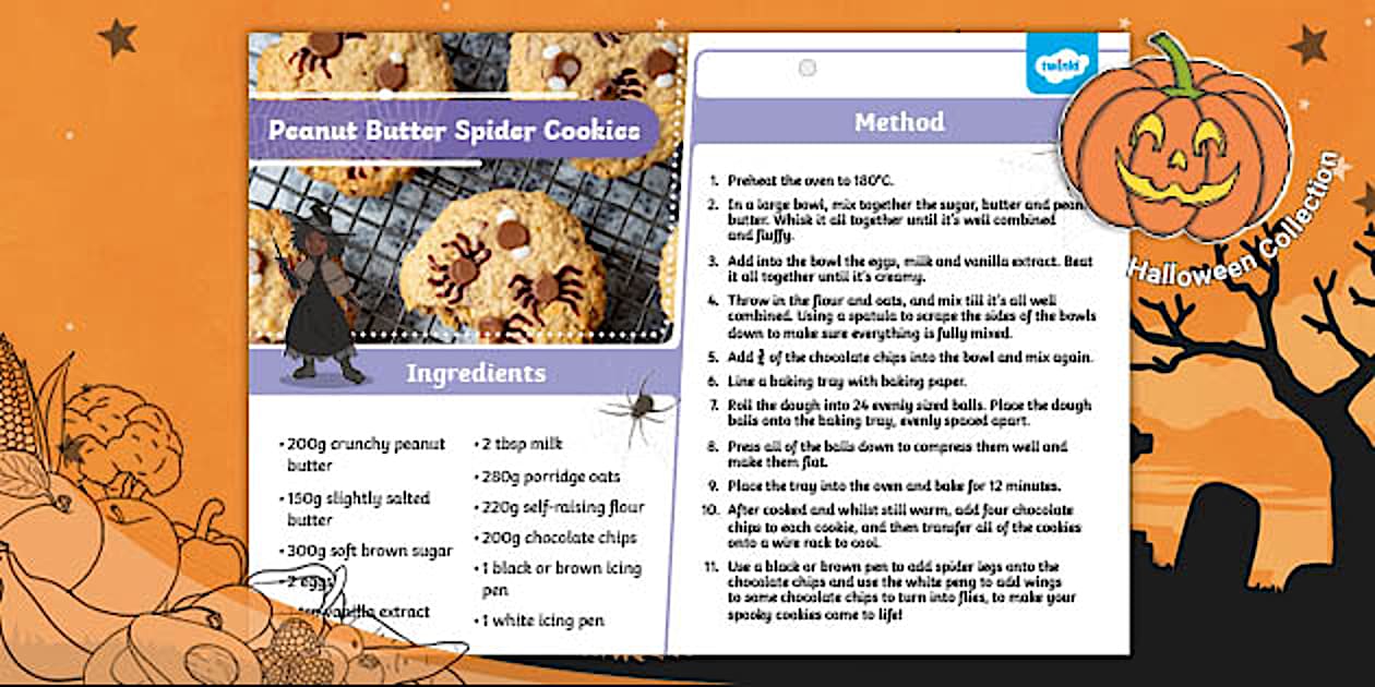 Peanut Butter Spider Cookies Recipe | Twinkl Yum - Twinkl