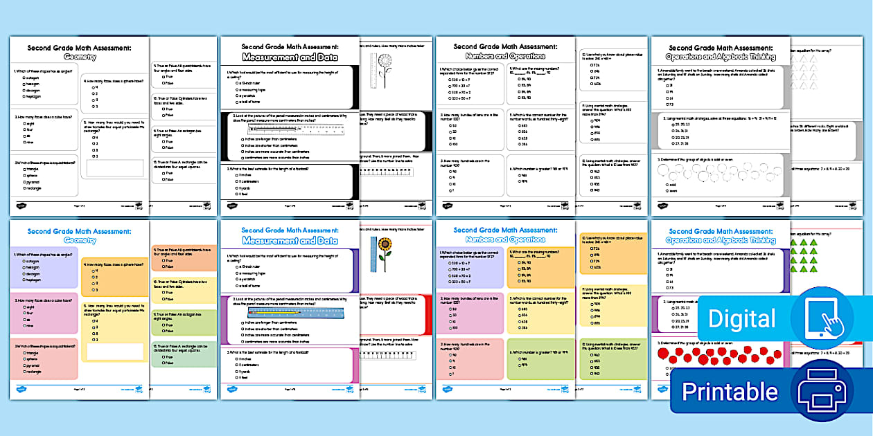 2nd Grade Math Test Worksheets | Math | Twinkl USA - Twinkl