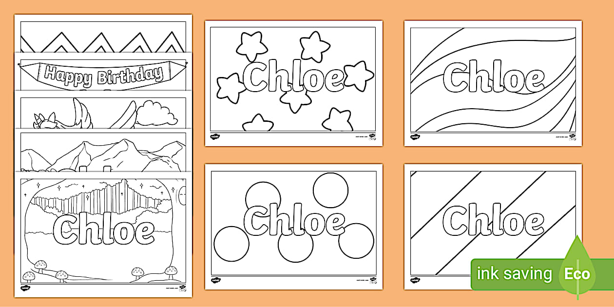 Chloe Name Simple Colouring Activity Sheets | Chloe Name