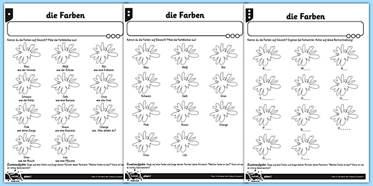 Colours Worksheet / Worksheet German (teacher made) - Twinkl