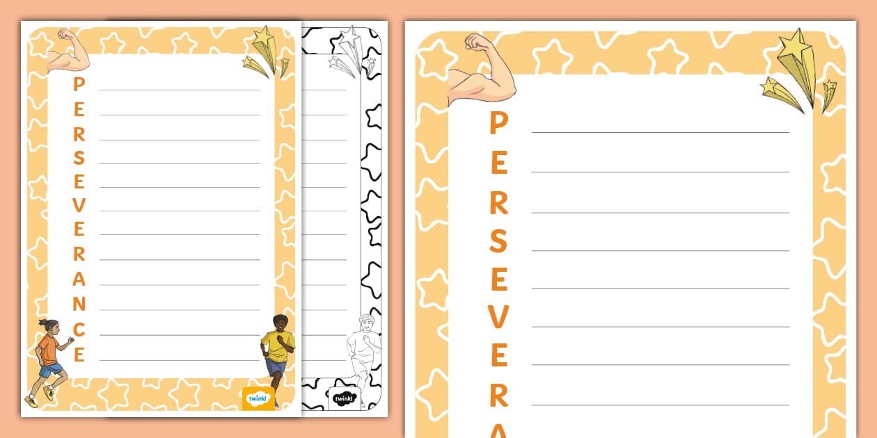 Perseverance Acrostic Poem Template (Teacher-Made) - Twinkl