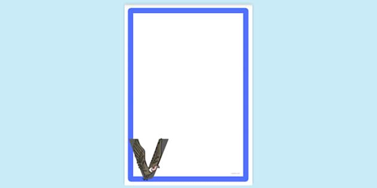 Sassoon Alphabet V Page Border | Page Borders | Twinkl