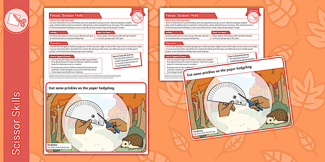 Autumn Fine Motor Skills Scissor Skills Activity - Twinkl