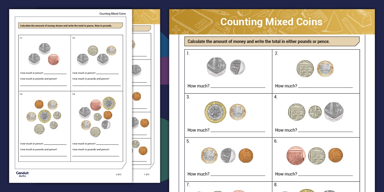 Reinforcing Money: Counting Coins Activity Sheet - Twinkl