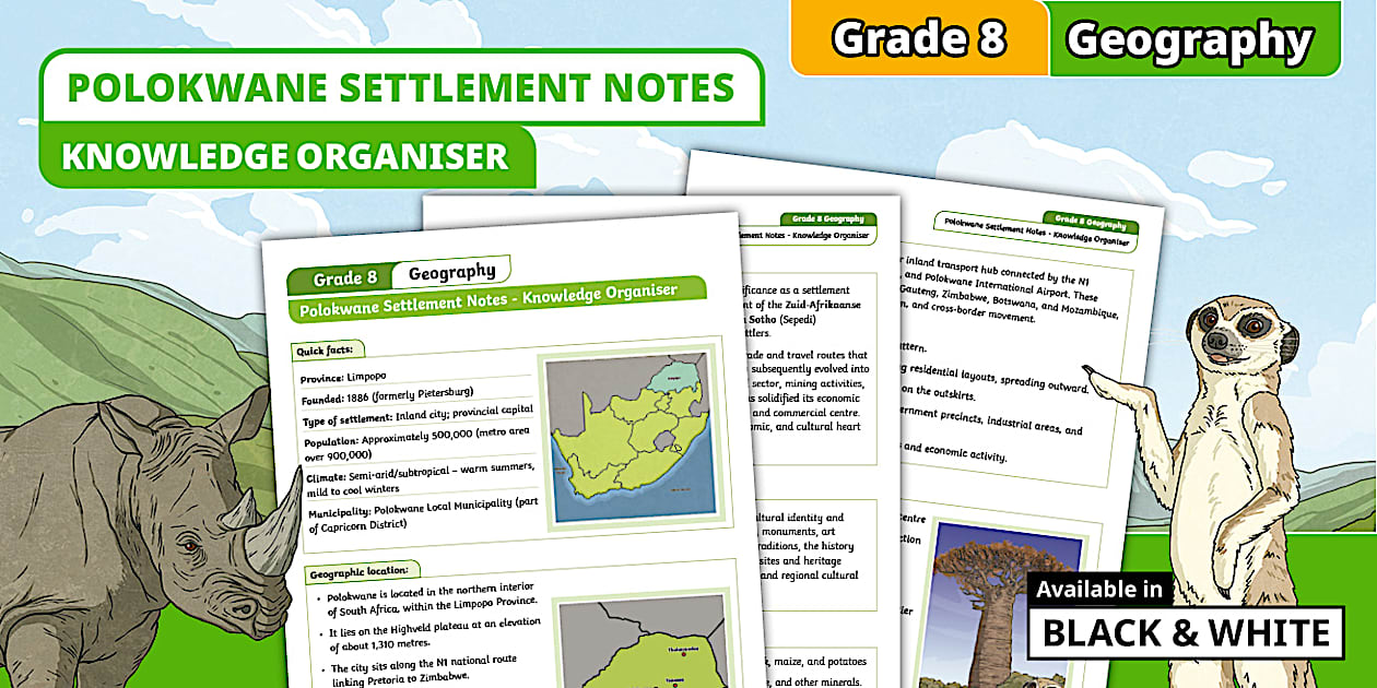 Polokwane Settlement Notes - Knowledge Organiser