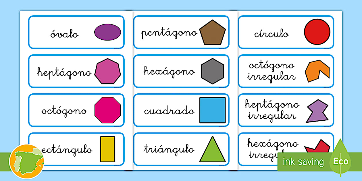 Tarjetas de vocabulario: Las figuras geométricas planas