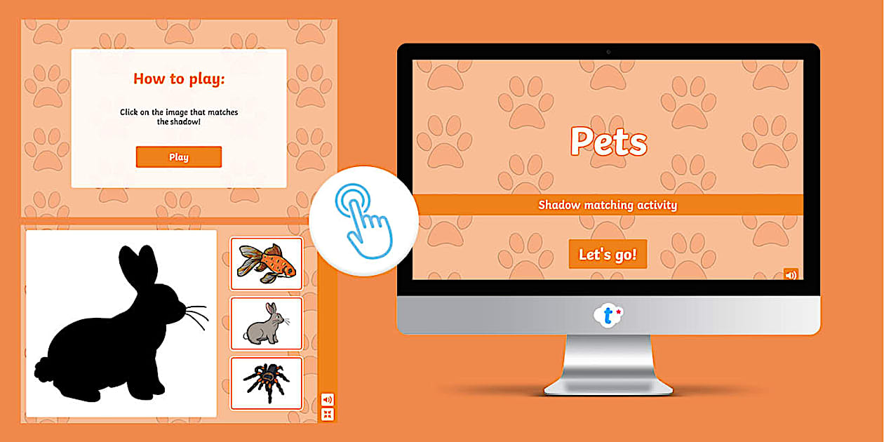 Pets: Shadow Matching Game (teacher made) - Twinkl
