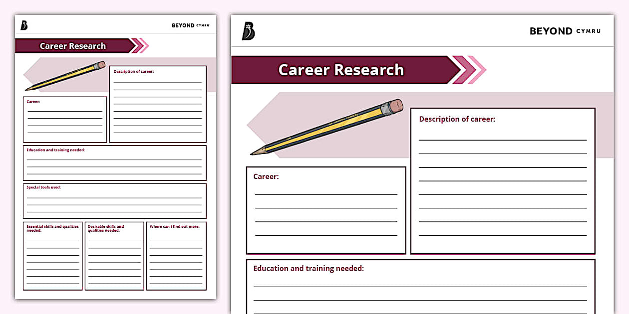 Future Destinations: Career Research Template (teacher made)