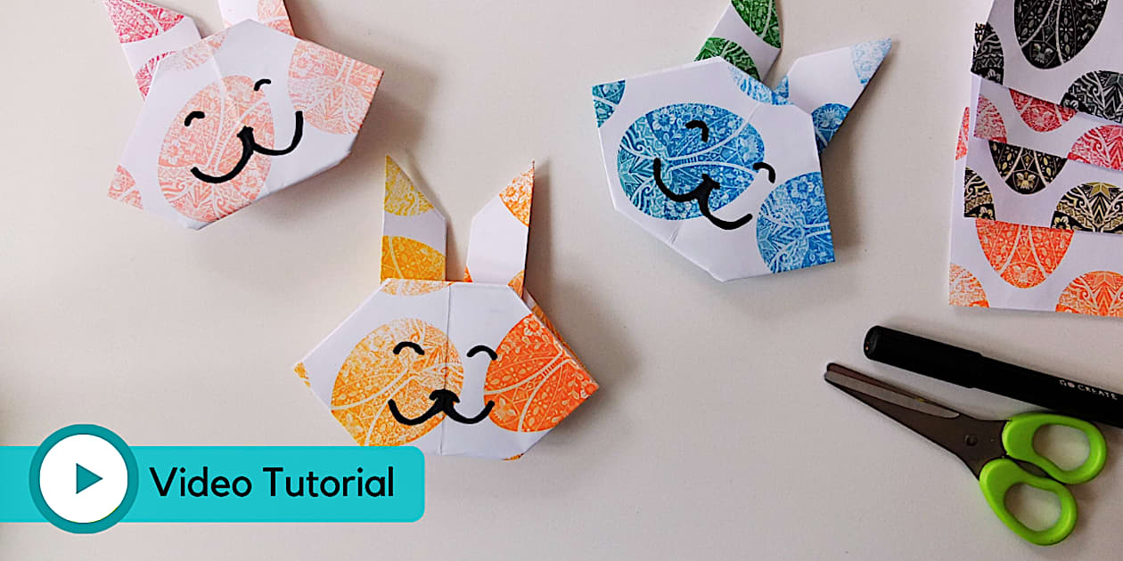Origami Easter Bunny | Easter Craft Video Tutorial - Twinkl