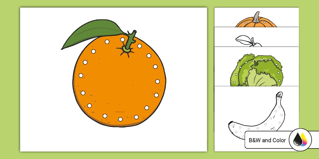 Fruits and Vegetables Lacing Cards (teacher made) - Twinkl