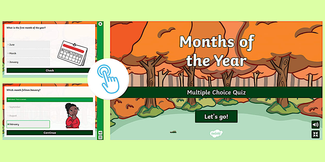 Months of the Year Multiple Choice Quiz (teacher made)