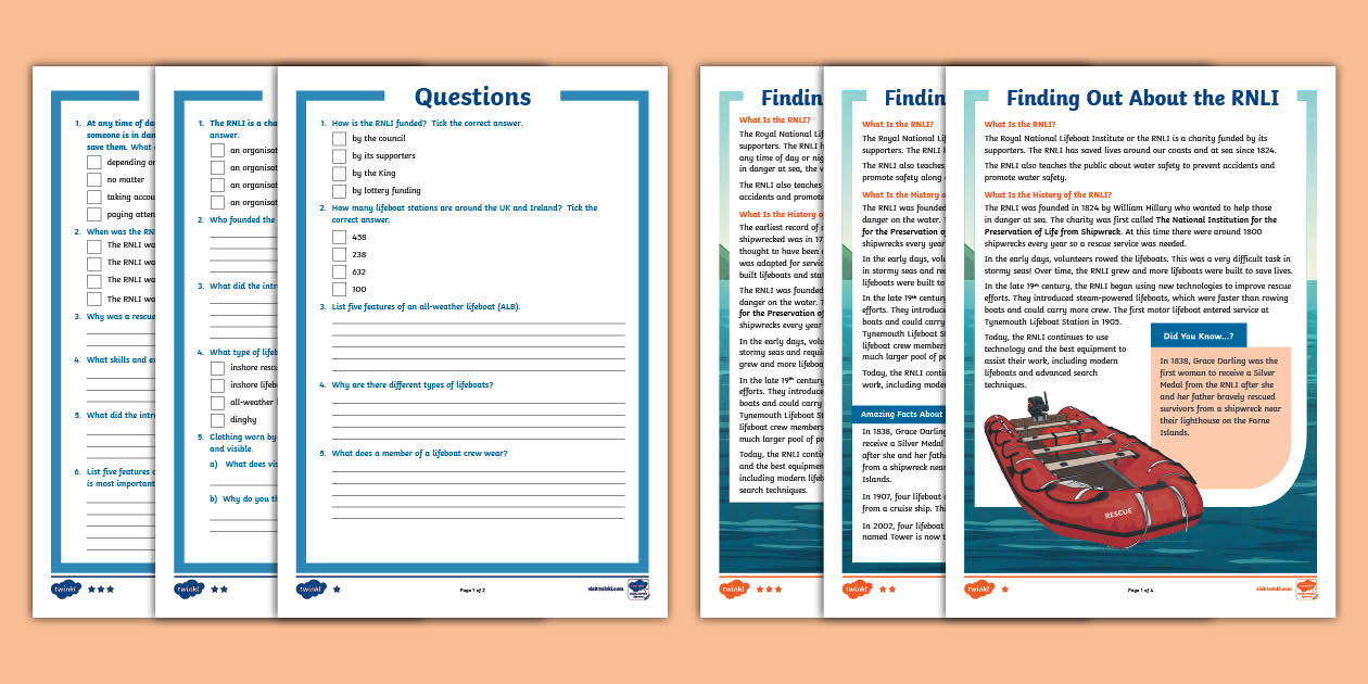 Finding Out About RNLI Differentiated Reading Comprehension