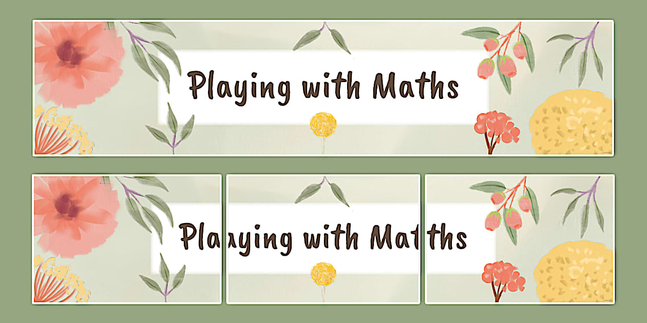 Home Among the Gum Trees Playing with Maths Display Banner