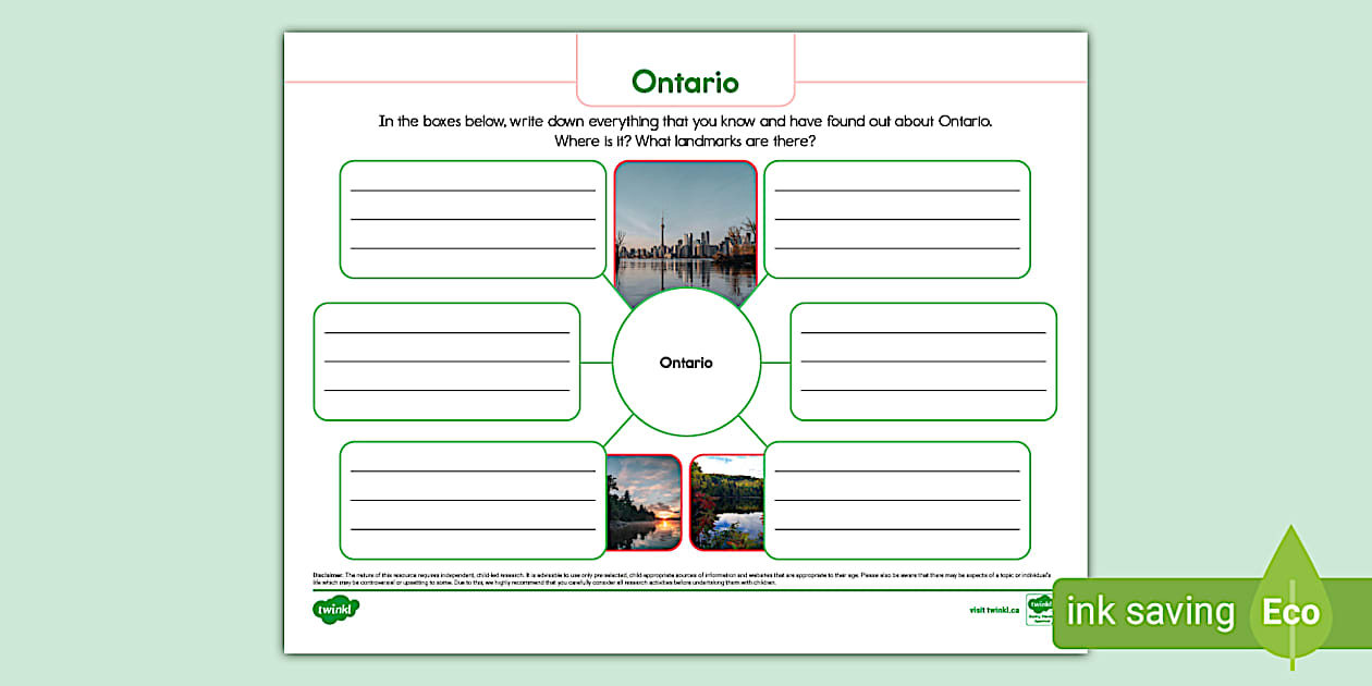 Ontario Mind Map (teacher made) - Twinkl