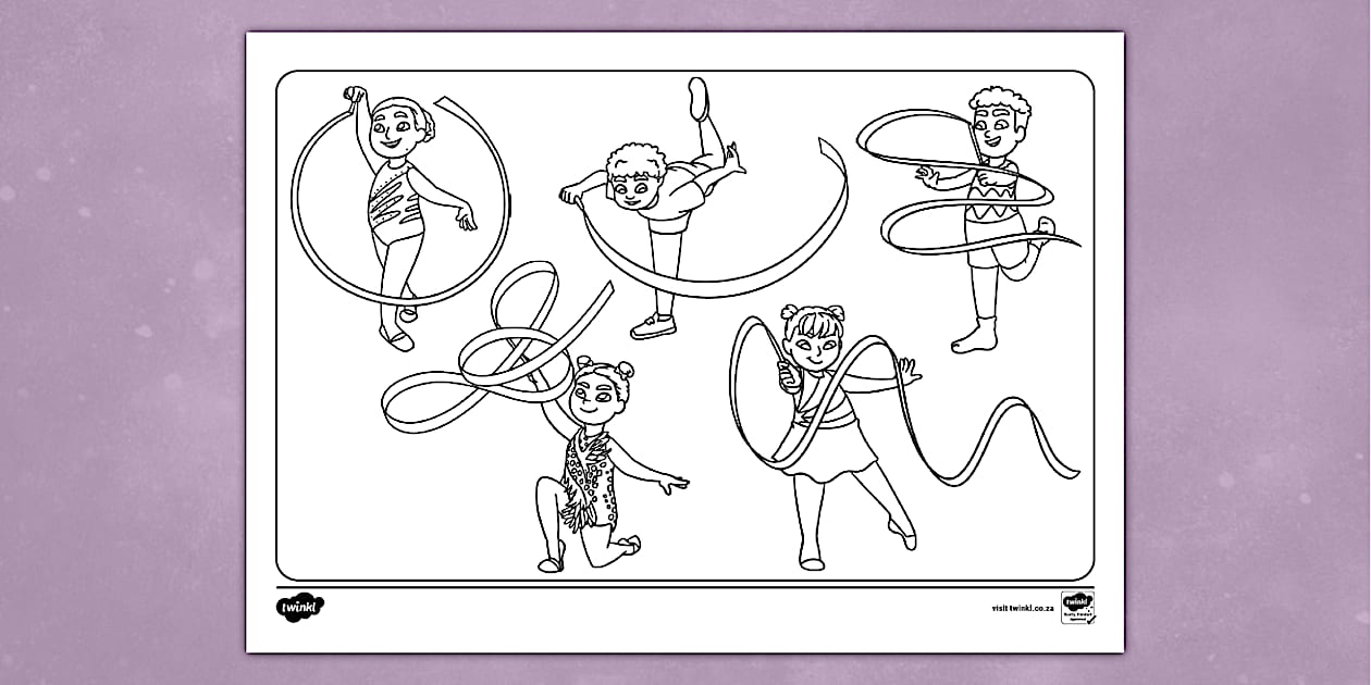 Grade 2 Physical Education Ribbon Dance Colouring Sheet