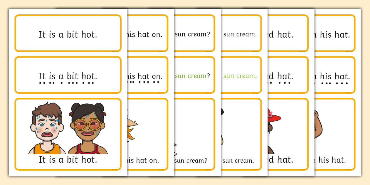Summer Simple Sentence Cards (teacher made) - Twinkl