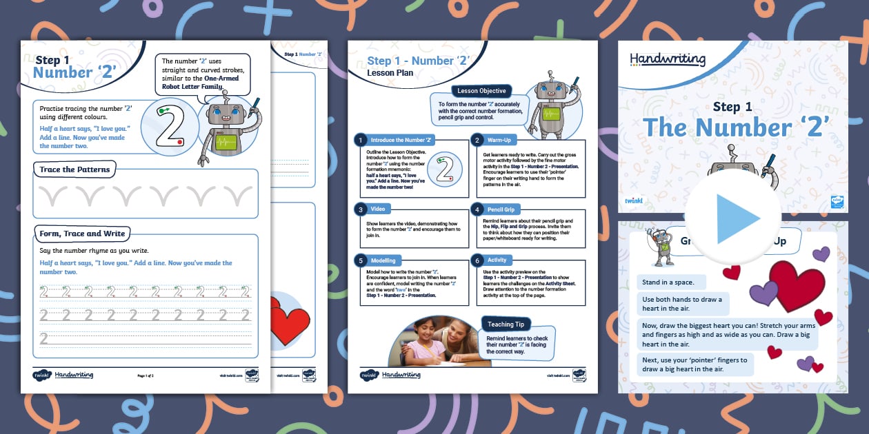 Twinkl Handwriting Scheme: Step 1 The Number 2 Pack - Twinkl