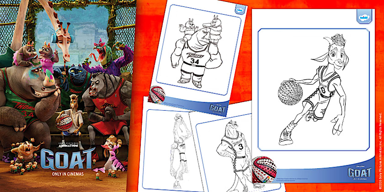 GOAT Colouring Page Pack | GOAT Movie | Sony Pictures
