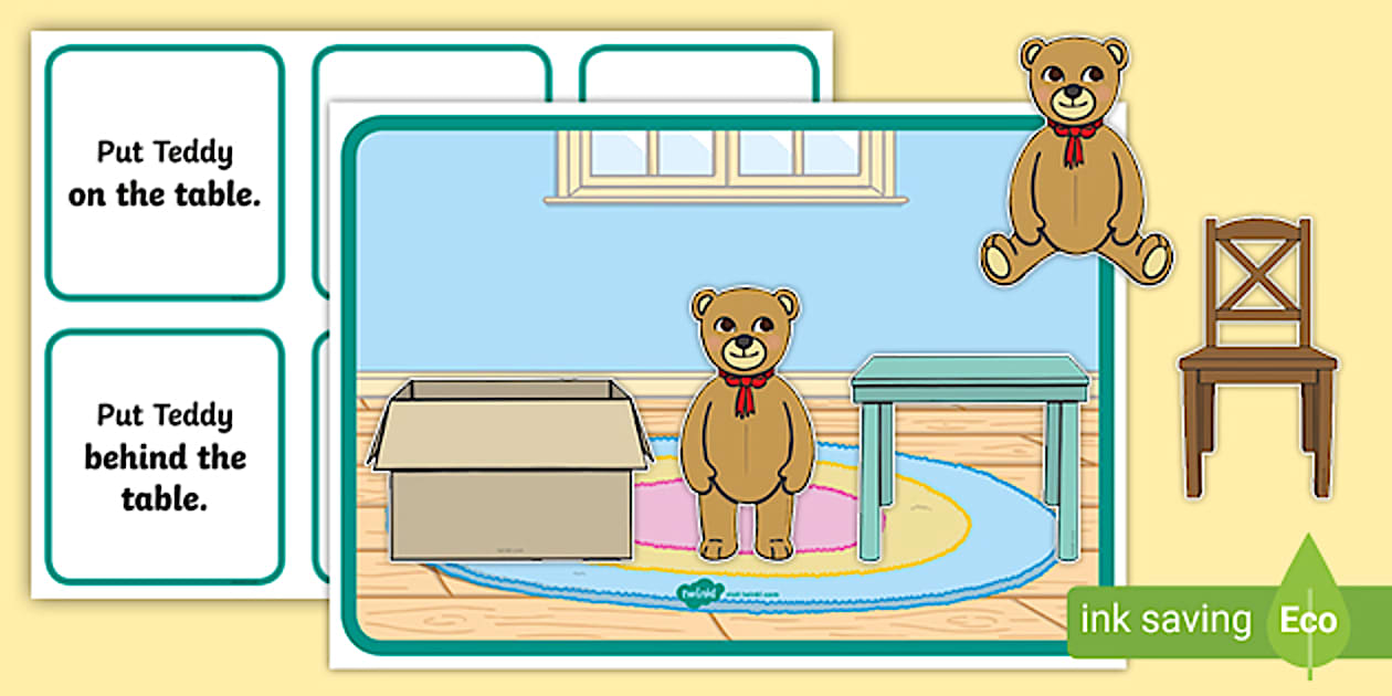 Editable Teddy and Box Preposition Positional Language Activity