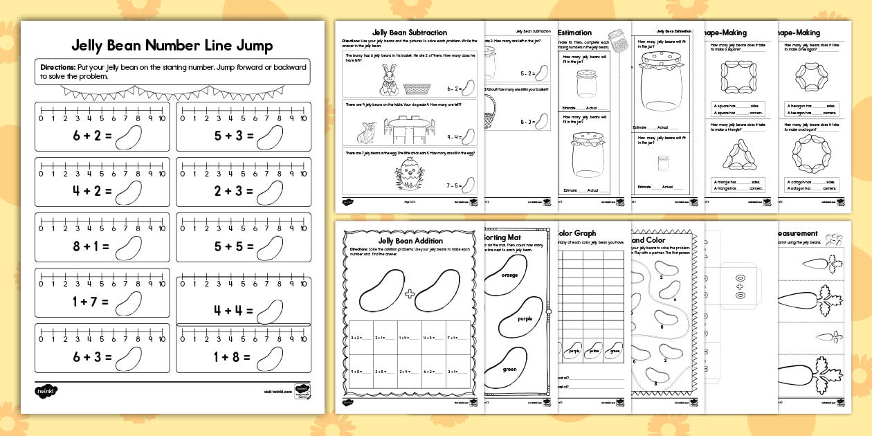 Kindergarten Jelly Bean Hands-on Activities | Low-Prep Easter Math Centers