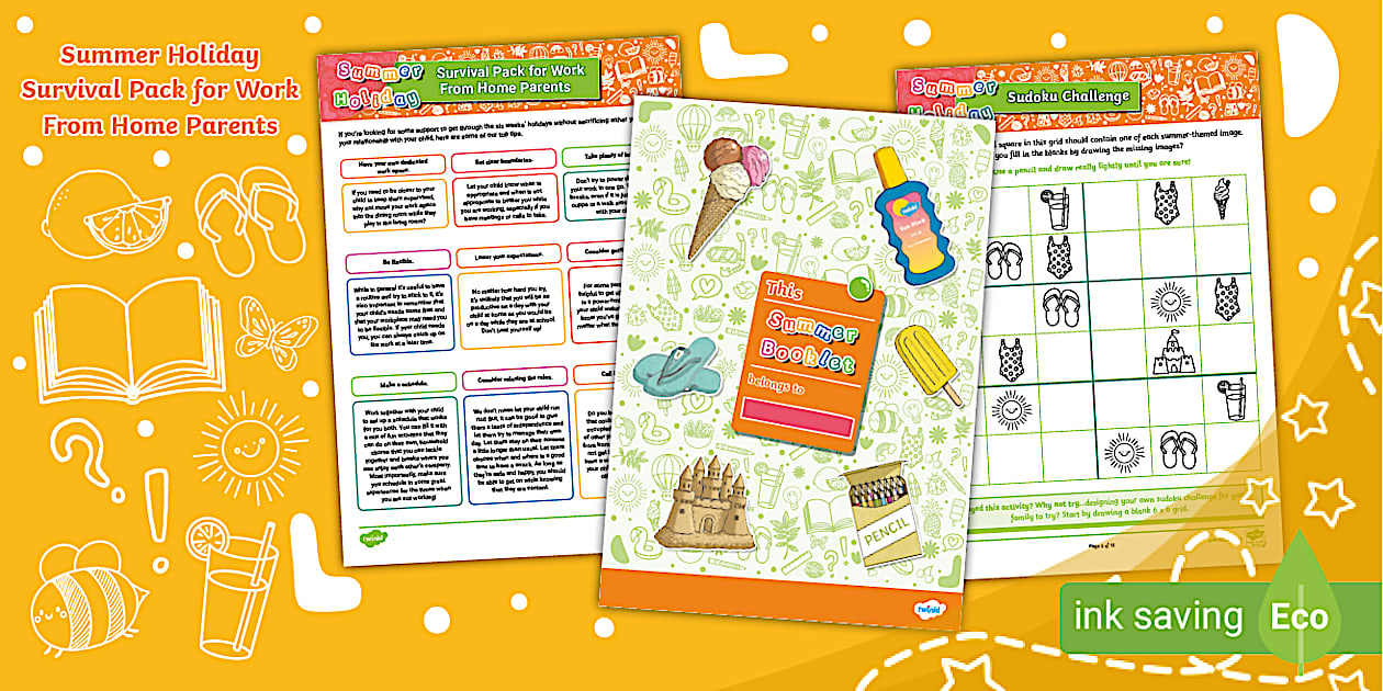 Summer Holiday Work From Home Pack for Parents