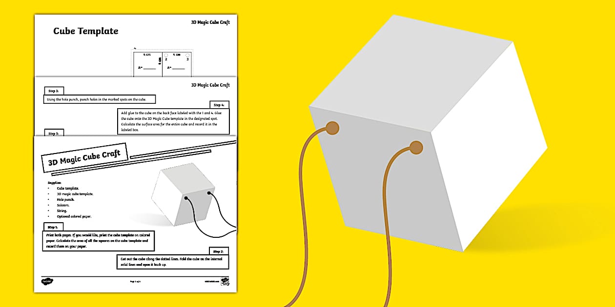 3D Magic Cube Craft (teacher made) - Twinkl