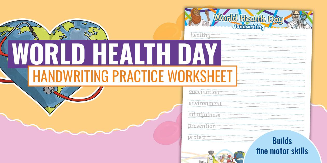 World Health Day Handwriting Practice Worksheet