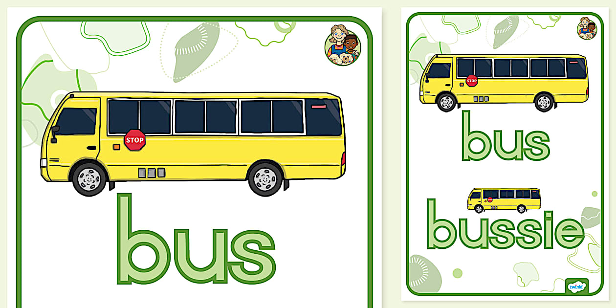 Graad 3 Klanke: Plakkate Verkleinwoorde bus-bussie - Twinkl