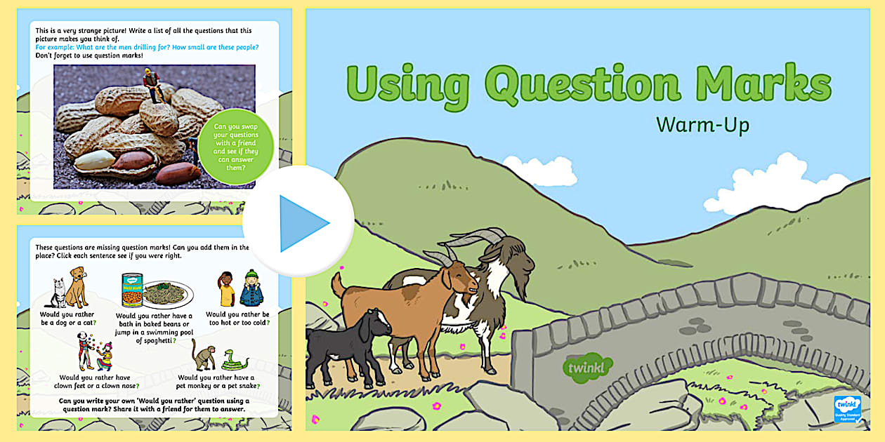 Year 1 Using Question Marks Warm-Up PowerPoint - Twinkl