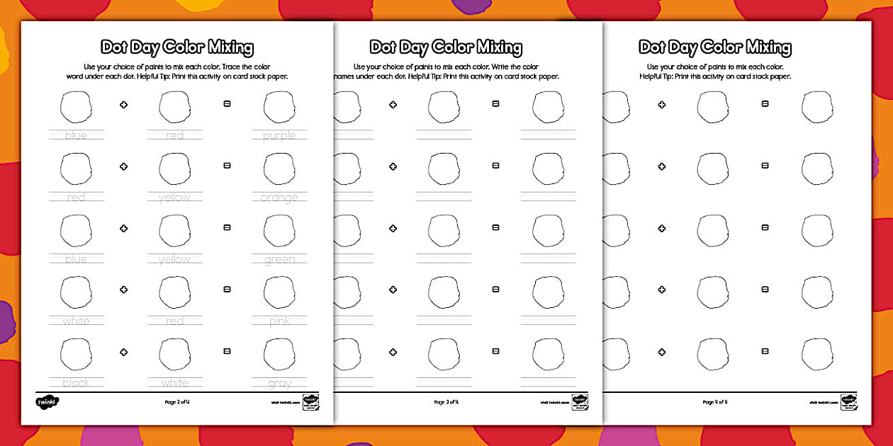 Color Mixing Worksheet Sheets for Kids | Twinkl USA - Twinkl