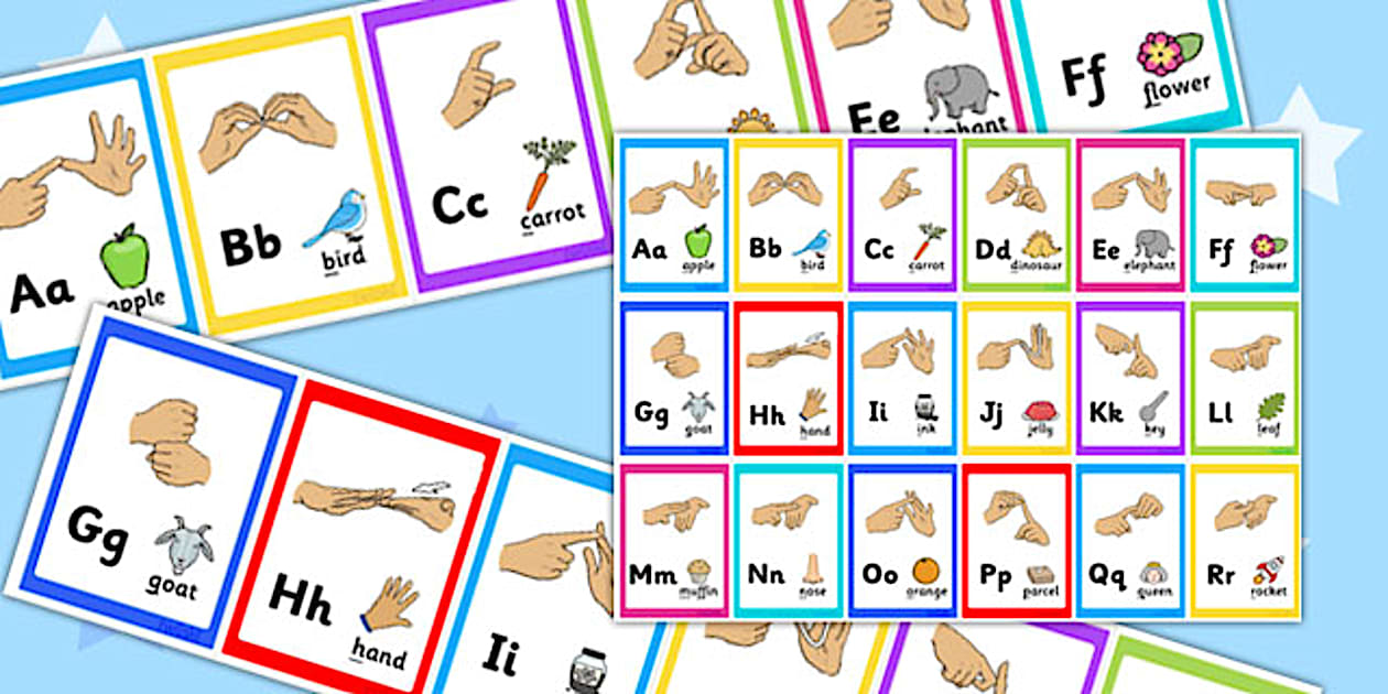 British Sign Language Alphabet Display Borders - Twinkl