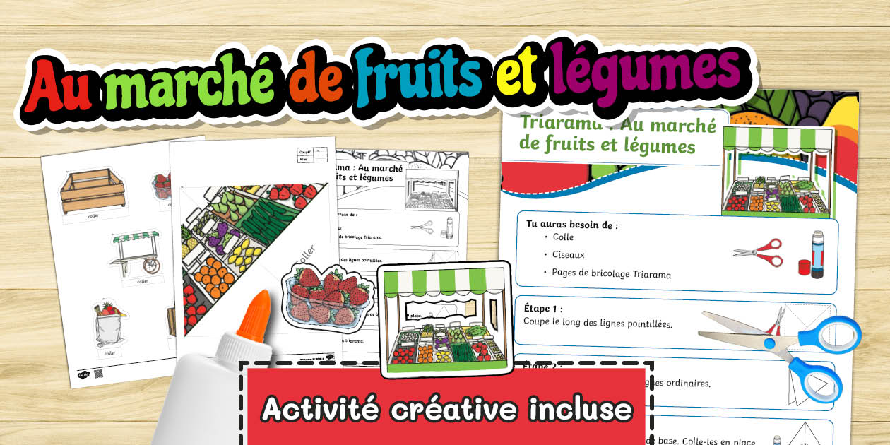 Création de triarama : Au marché de fruits et légumes