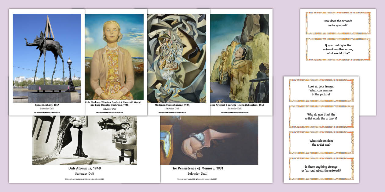 Salvador Dali Photopack and Prompt Questions (teacher made)