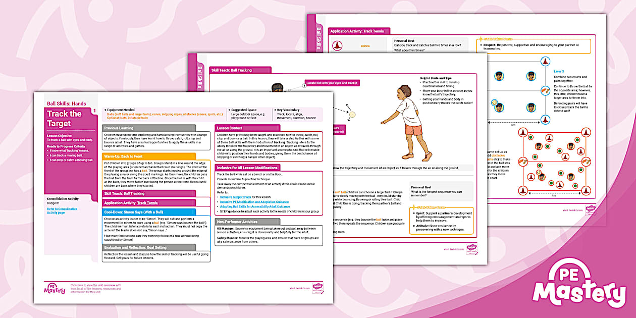 PE Mastery: Year 2 Ball Skills Lesson 1 - Track the Target