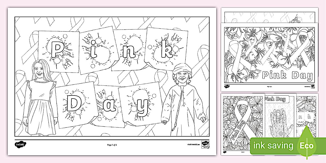 Pink Day Mindfulness Colouring (teacher made) - Twinkl